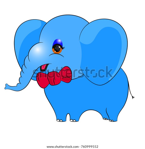 Blue Elephant Cartoon Vector Illustration: เวกเตอร์สต็อก (ปลอดค่า ...