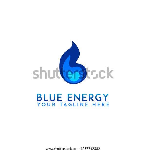 Blue Energy Logo Template On White Stock Vector (Royalty Free ...