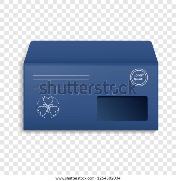 Blue Envelope Icon Realistic Illustration Blue: เวกเตอร์สต็อก (ปลอดค่า ...