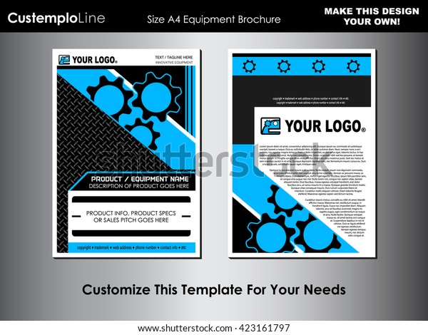 Blue Equipment Product Sheet Leaflet Brochure Stock Vector (Royalty ...