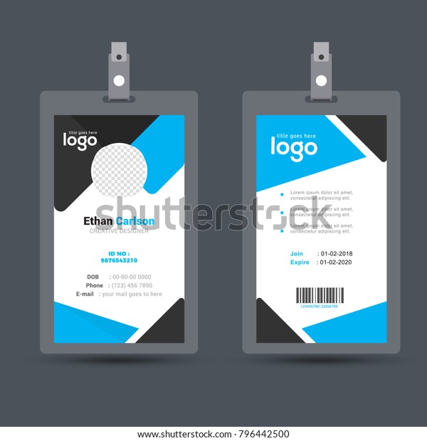 Blue Event Staff Id Card Set Stock Vector (Royalty Free) 796442500 ...