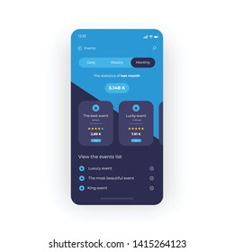 Blue Events Ui Ux Gui Screen Stock Vector (Royalty Free) 1415264123