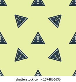 Blue Exclamation Mark Triangle Icon Isolated Stock Vector (Royalty Free ...