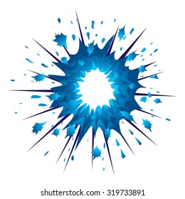 Blue Explosion Cartoon Style: เวกเตอร์สต็อก (ปลอดค่าลิขสิทธิ์ ...