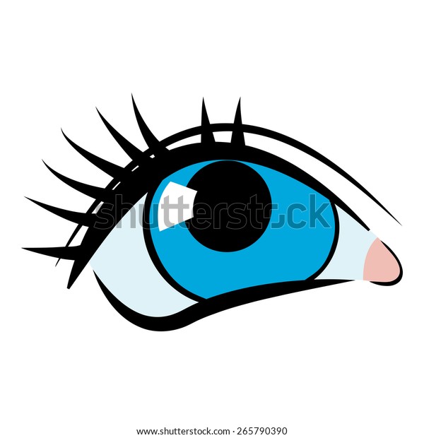 Blue Eye Cartoon Flat Stock Vector (Royalty Free) 265790390 | Shutterstock