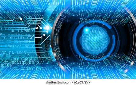 Blue Eye Cyber Security Concept Background Stock Vector (Royalty Free ...