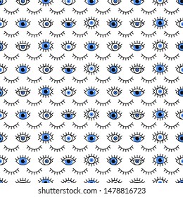 Blue Eyes Pattern Line Style Fashion Stock Vector (Royalty Free ...