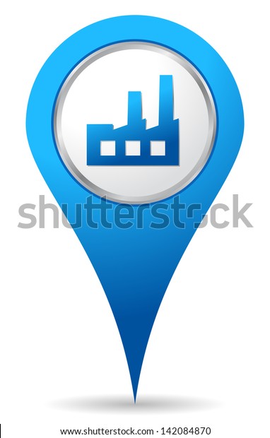 Blue Factory Location Icon Maps Stock Vector (Royalty Free) 142084870 ...