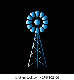 Blue Fan Vector Black Background Stock Vector (Royalty Free) 1969902466 ...
