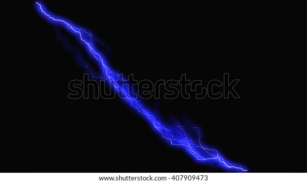 Blue Fantasy Lightning Sparks On Black Stock Vector (Royalty Free ...