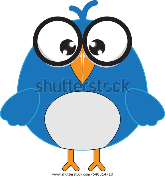Blue Fat Cartoon Bird Stock Vector (Royalty Free) 648314710 | Shutterstock