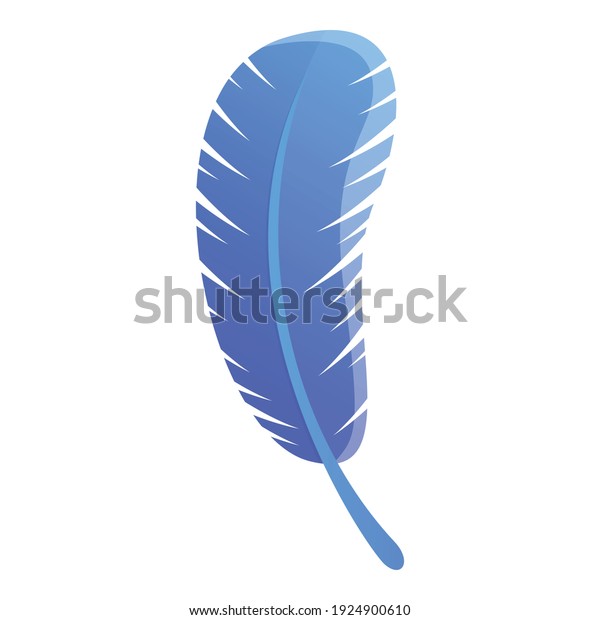 Blue Feather Icon Cartoon Blue Feather Stock Vector (Royalty Free ...