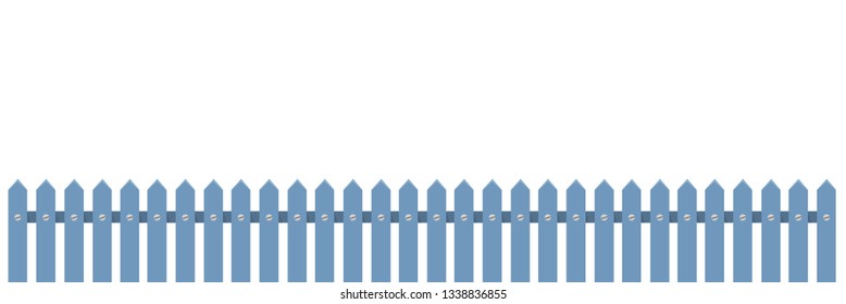 Blue Fence Flat Design Isolated On Stock Vector (Royalty Free ...