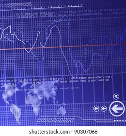 Blue Financial Background World Map Stock Vector (Royalty Free ...