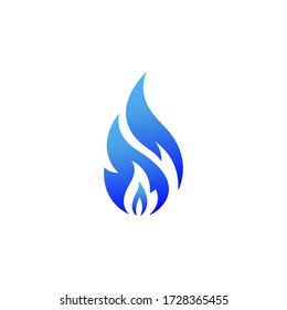 Blue Fire Logo Icon Trendy Design Stock Vector (Royalty Free ...