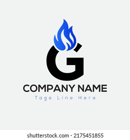 Blue Fire Logo On Letter G Stock Vector (Royalty Free) 2175451855 ...