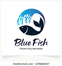 Blue Fish Logo Design Template Inspiration Stock Vector (Royalty Free ...