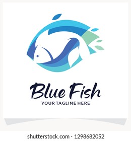 Blue Fish Logo Design Template Inspiration Stock Vector (Royalty Free ...