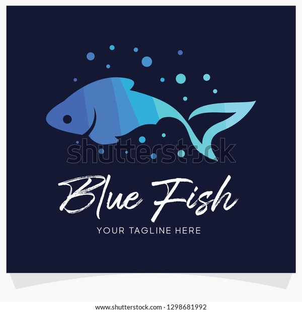 Blue Fish Logo Design Template Inspiration Stock Vector (Royalty Free ...