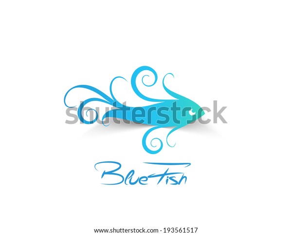 Blue Fish Symbol Vector Illustration: vector de stock (libre de ...
