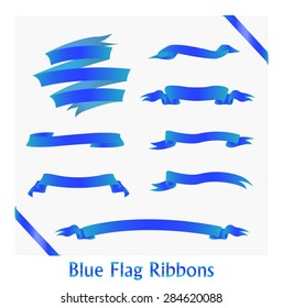 Blue Flag Ribbon Banner Stock Vector (Royalty Free) 284620088 ...