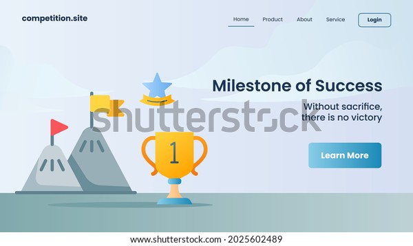 Blue Flag Star Icon Milestone Success Stock Vector (Royalty Free ...
