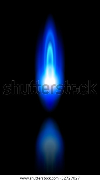 Blue Flame Burning Natural Gas Reflection Stock Vector (Royalty Free ...