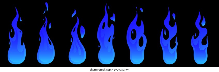 Blue Flame Fire Animation Sprites: เวกเตอร์สต็อก (ปลอดค่าลิขสิทธิ์ ...