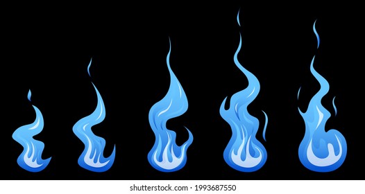 Blue Flame Fire Animation Sprites Animation Stock Vector (Royalty Free ...