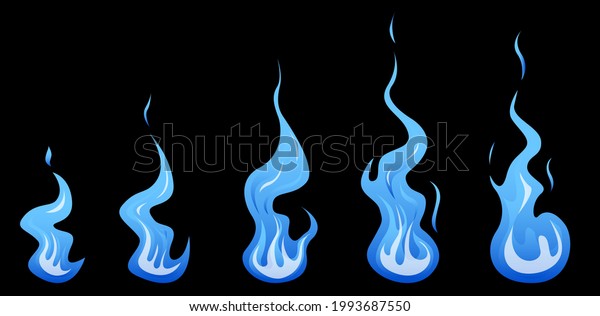 Blue Flame Fire Animation Sprites Animation Stock Vector (Royalty Free ...