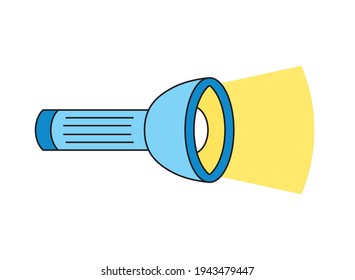 Blue Flashlight Light Beam Isolated Cartoon Stock Vector (Royalty Free ...