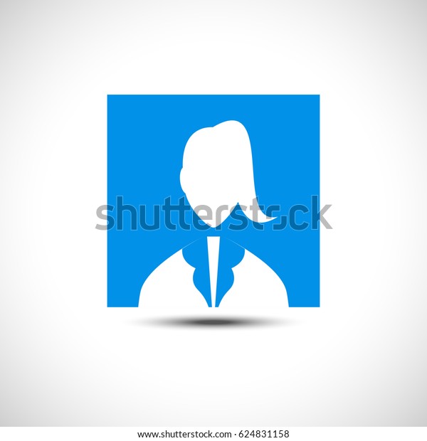 Blue Flat Female User Profile Icon Stock Vector (Royalty Free ...