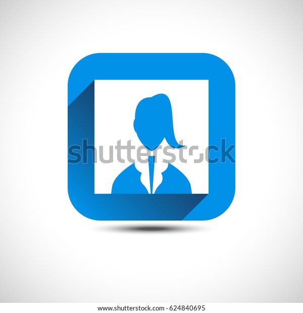 Blue Flat Female User Profile Icon Stock Vector (Royalty Free ...