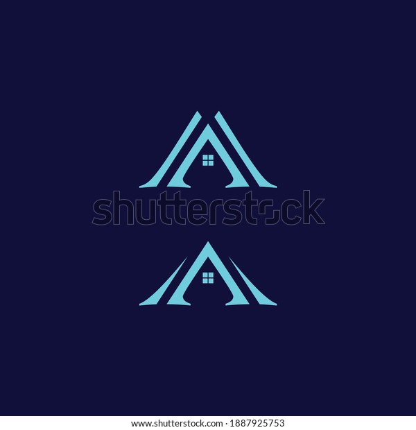 Blue Flat Roof Icon Logo Stock Vector (Royalty Free) 1887925753 ...