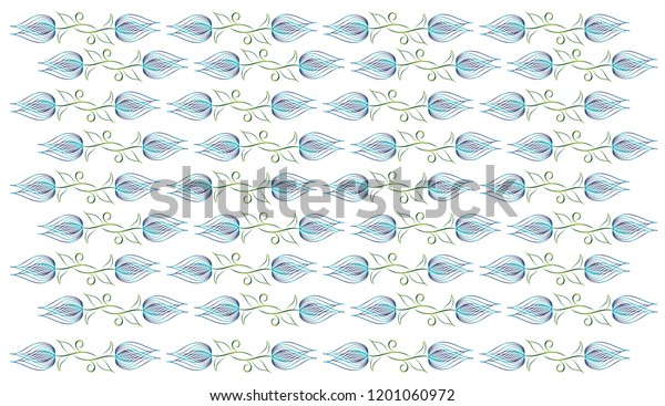 Blue Floral Pattern Wallpaper Fabric Stock Vector (Royalty Free ...