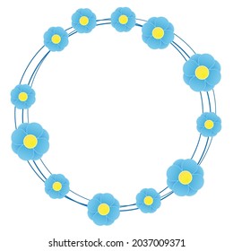 Blue Flower Circle On White Background Stock Vector (Royalty Free ...