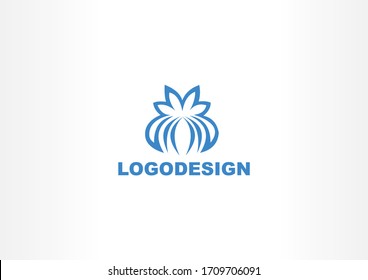 Blue Flower Concept Logo Design Template Stock Vector (Royalty Free ...