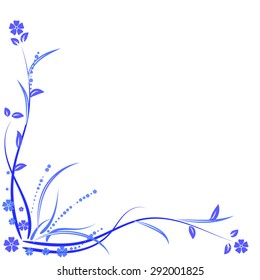 Blue Flower Line Frame Stock Vector (Royalty Free) 292001825 | Shutterstock
