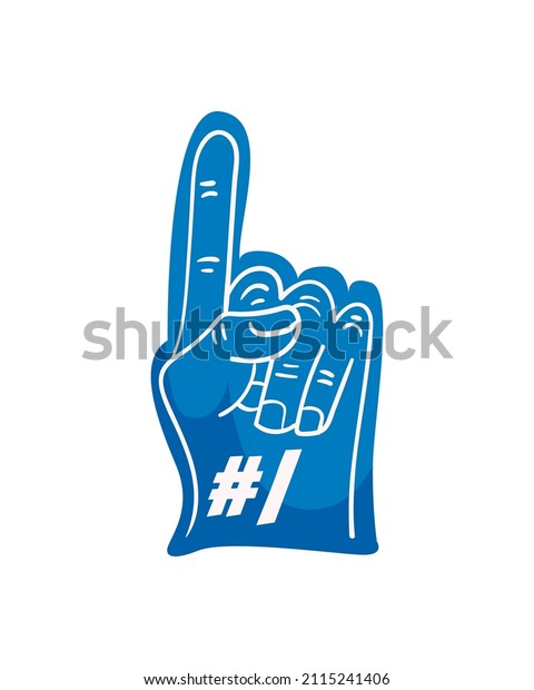 Blue Foam Finger Over White Stock Vector (Royalty Free) 2115241406 ...