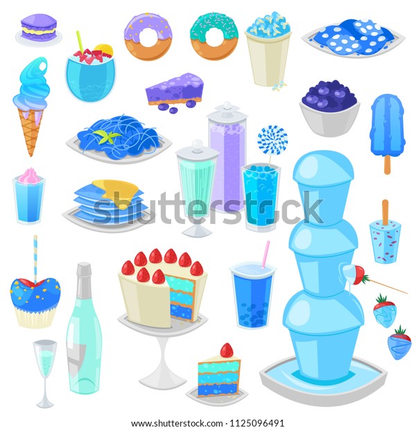 Blue Food Vector Bluish Cake Blueberry Stock Vector (Royalty Free ...