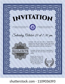Blue Formal Invitation Background Customizable Easy Stock Vector ...