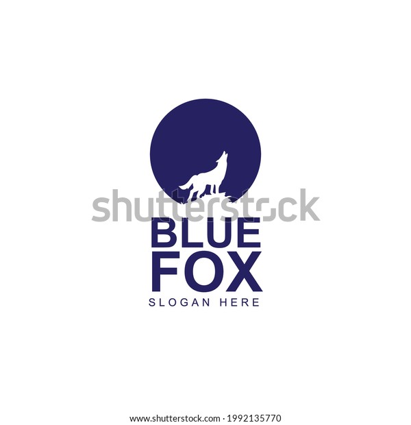 Blue Fox Logo Blue Fox On Stock Vector (Royalty Free) 1992135770 ...