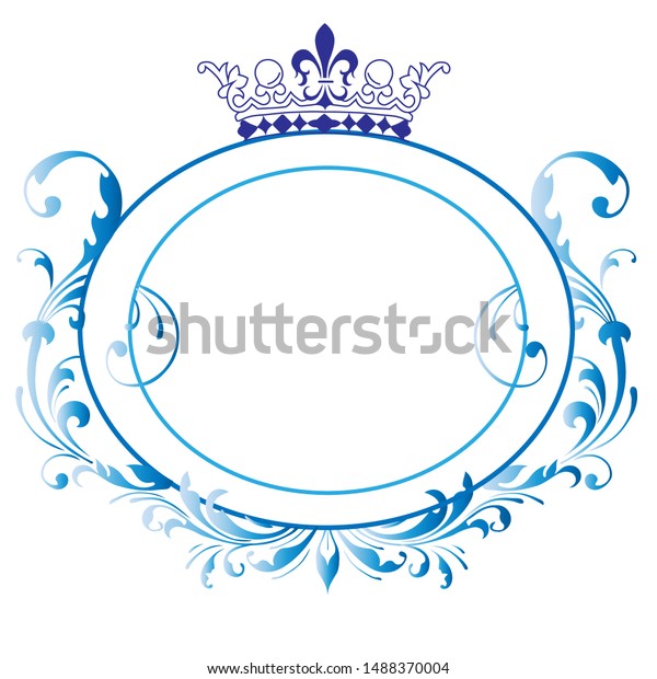 Blue Frame Crown On White Background Stock Vector (Royalty Free ...