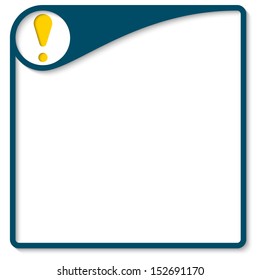 Blue Frame Text Exclamation Mark Stock Vector (Royalty Free) 152691170 ...