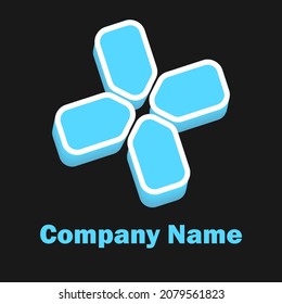 Blue Gaming Logo Icon Simple Stock Vector (Royalty Free) 2079561823 ...
