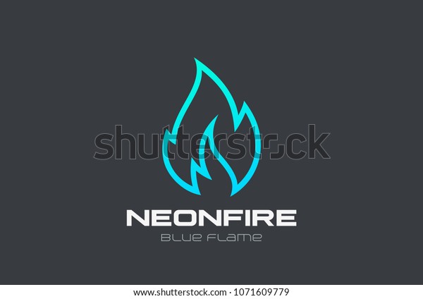 Blue Gas Fire Flame Logo Design Stock Vector (Royalty Free) 1071609779 ...