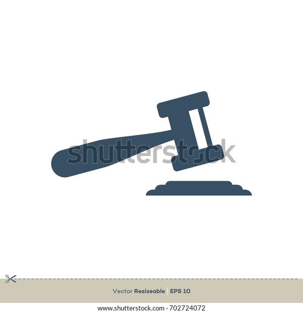 Blue Gavel Icon Vector Logo Template Stock Vector (Royalty Free ...