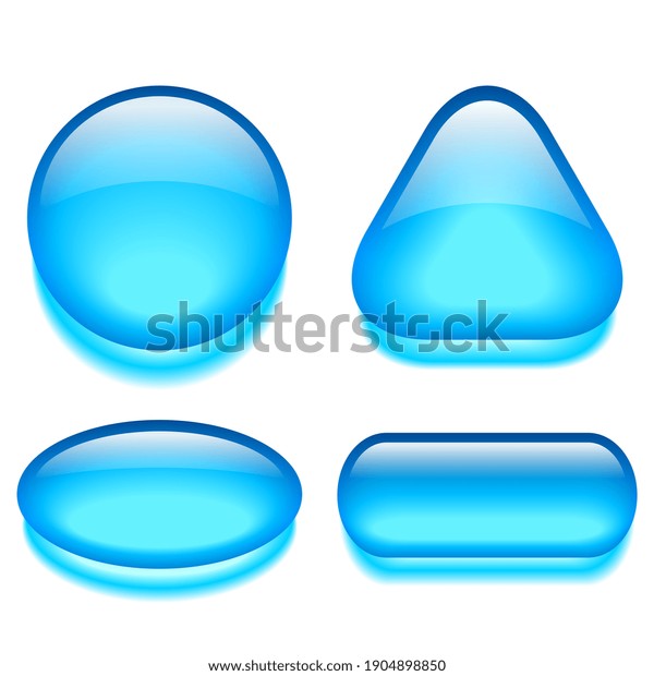 Blue Gel Web Buttons Set Isolated Stock Vector (Royalty Free) 1904898850
