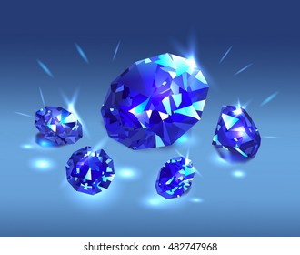 Blue Gems Sapphires Light Blue Vector Stock Vector (Royalty Free ...