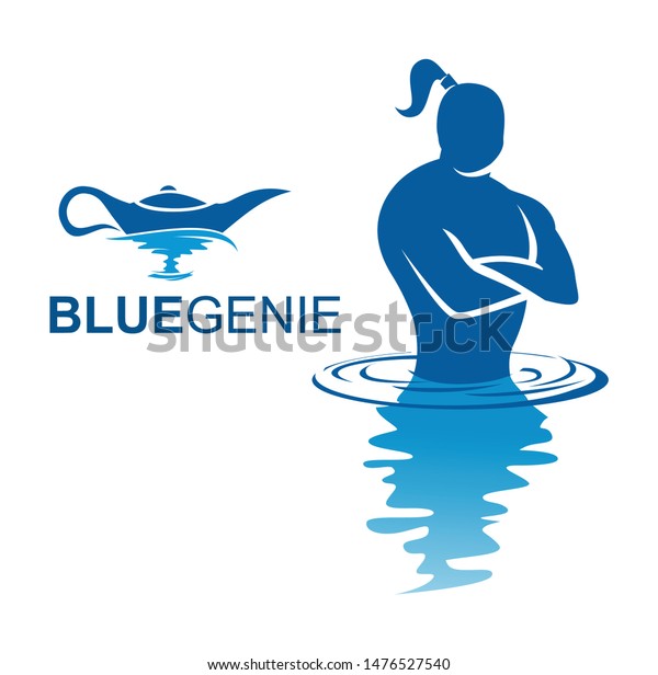 Blue Genie Logo Design Template Genie Stock Vector (Royalty Free ...
